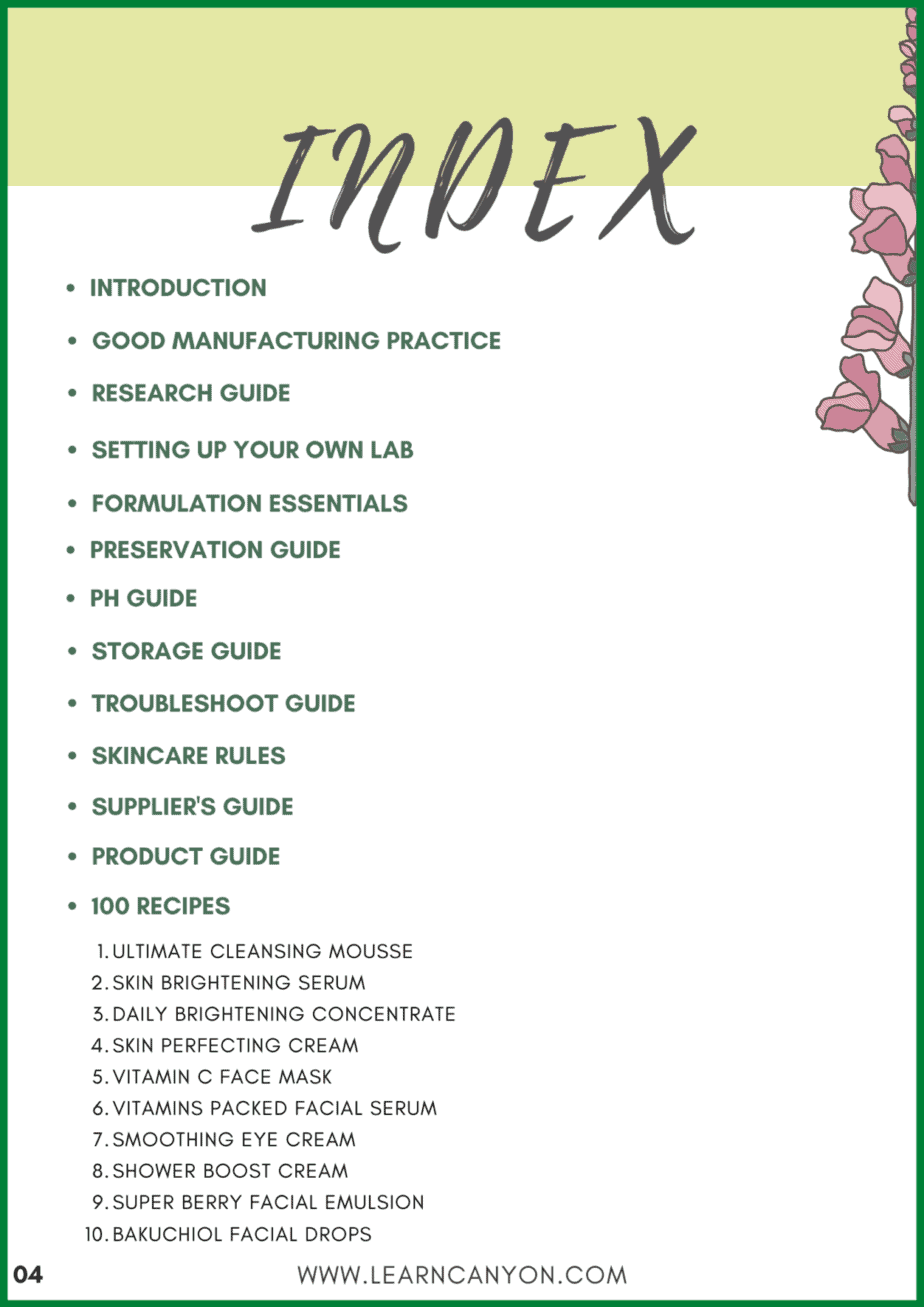 100 Formulas “For Your Cosmetics” | Learn Canyon
